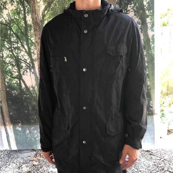 Hugo Boss | Jackets & Coats | Hugo Boss Jacket Windbreak Multi Pockets Hoodie Black Sz Xlarge 44 ...